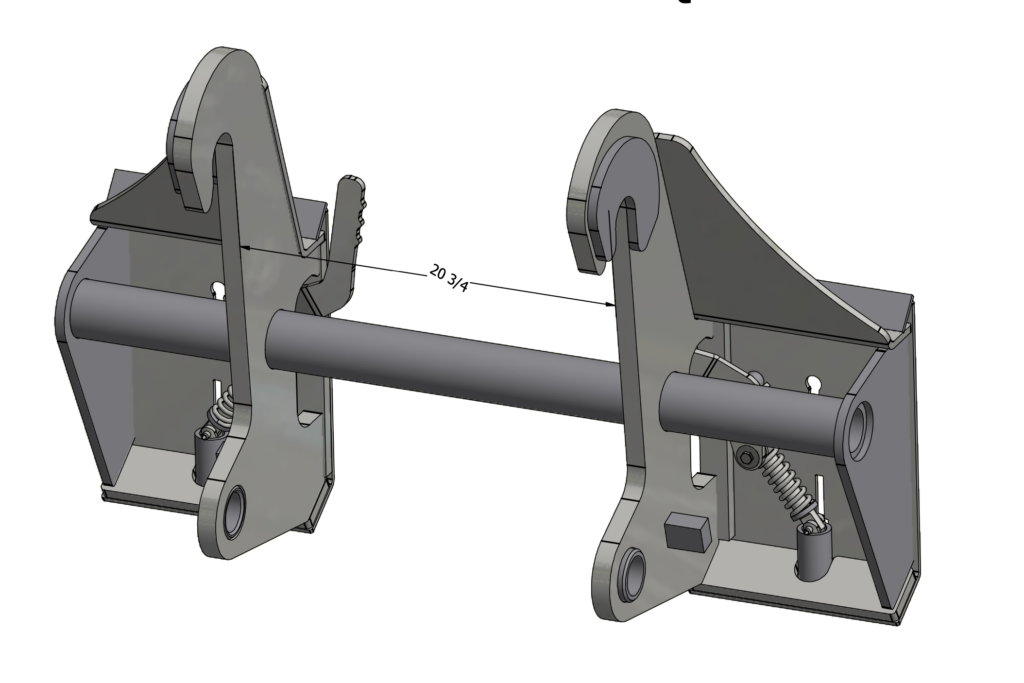 John Deere 310E, 310SE, 315SE or 410E Backhoe Pin Front Bucket to Skid Loader Quick Attach ...